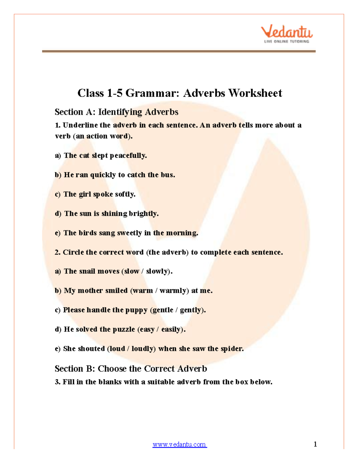ENG101: Adverbs Worksheet - Identifying and Using Adverbs - Studocu