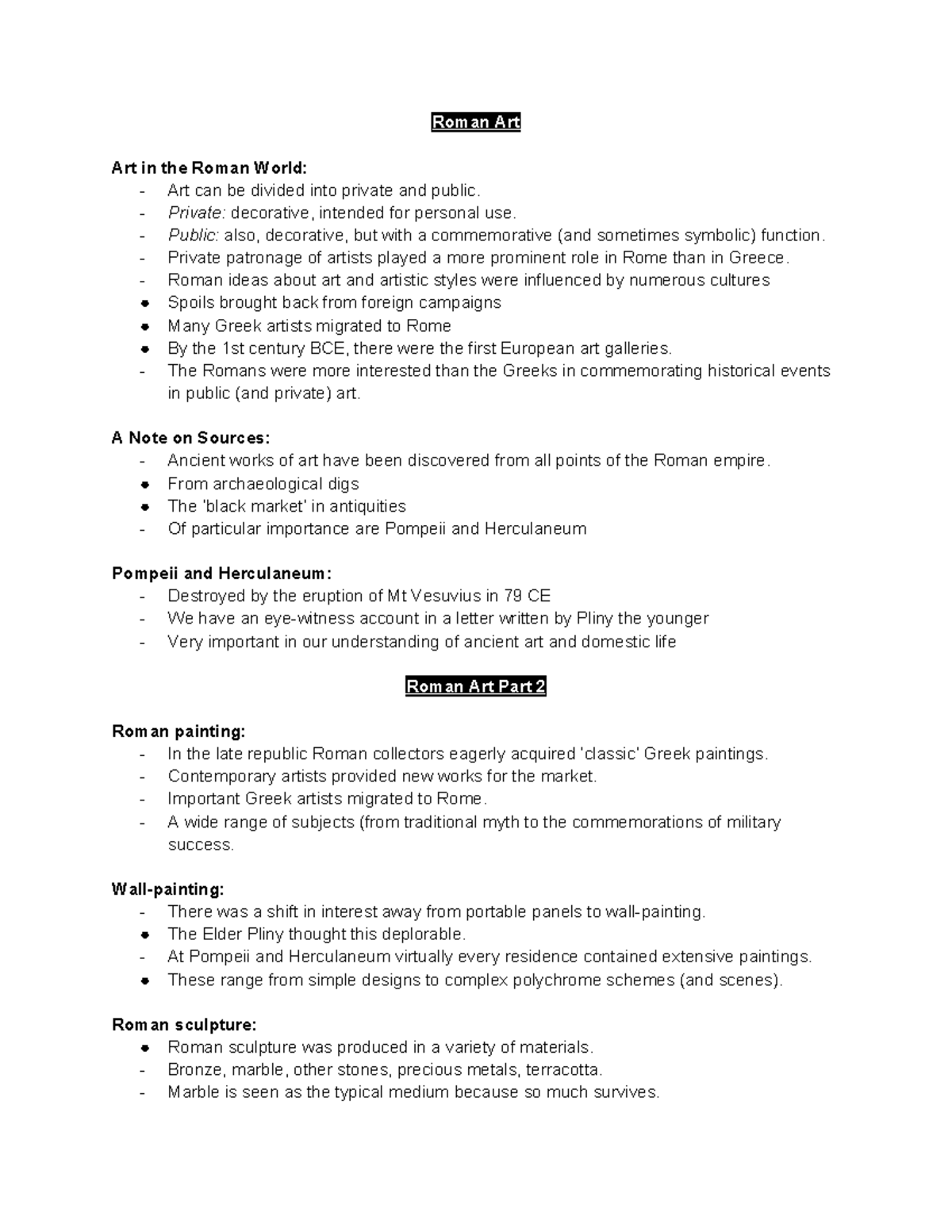 Classics 101 - Roman Art and Culture Exam Notes - Studocu