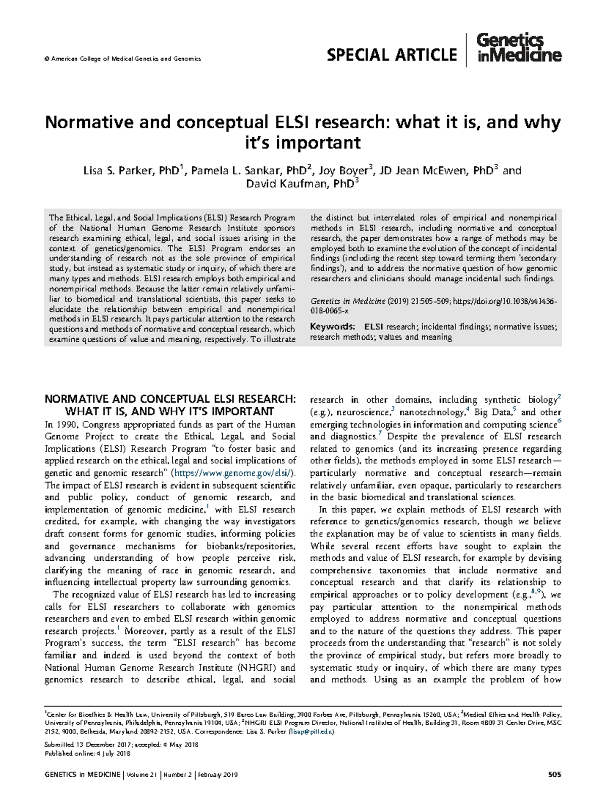 ELSI Research: Normative and Conceptual Insights in Genomics - Studocu