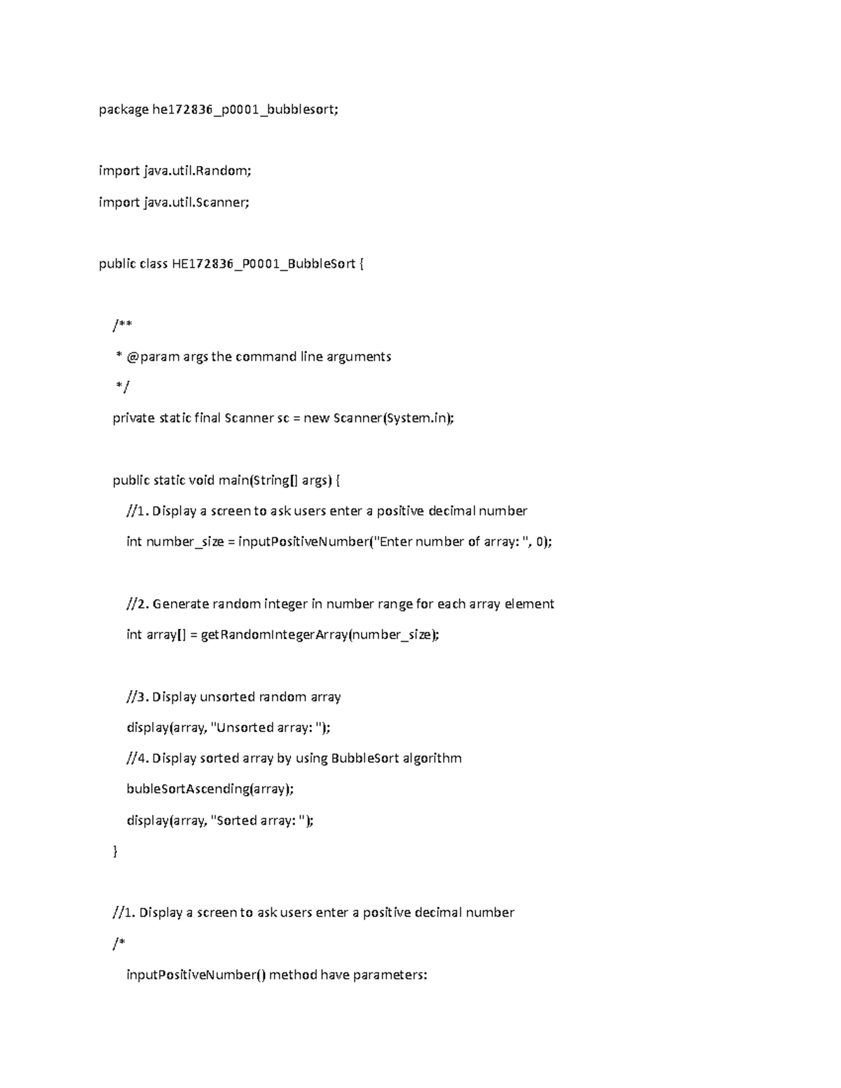 Bubble Sort - package he172836_p0001_bubblesort; import java.util ...
