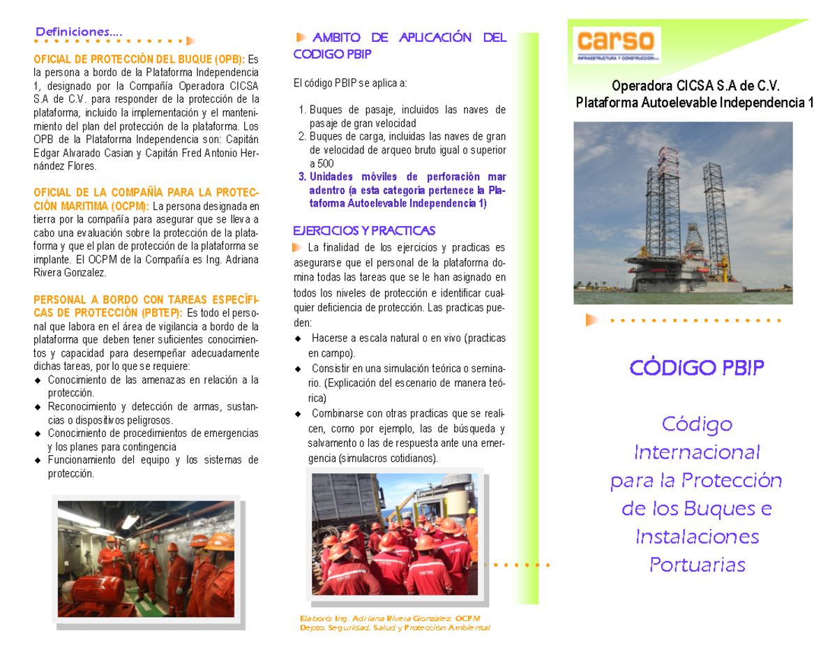 Código PBIP: Protección de Buques e Instalaciones Portuarias - Studocu
