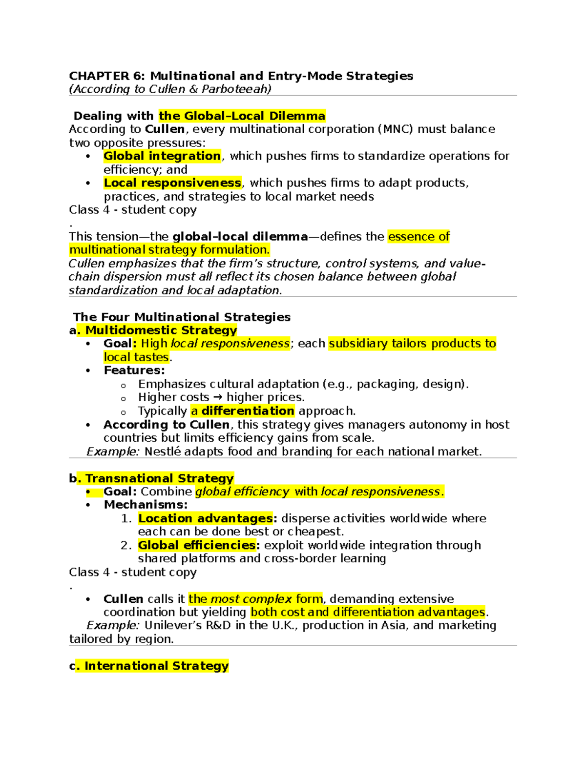 Chapter 6: Multinational Strategies and Political Risk Management ...