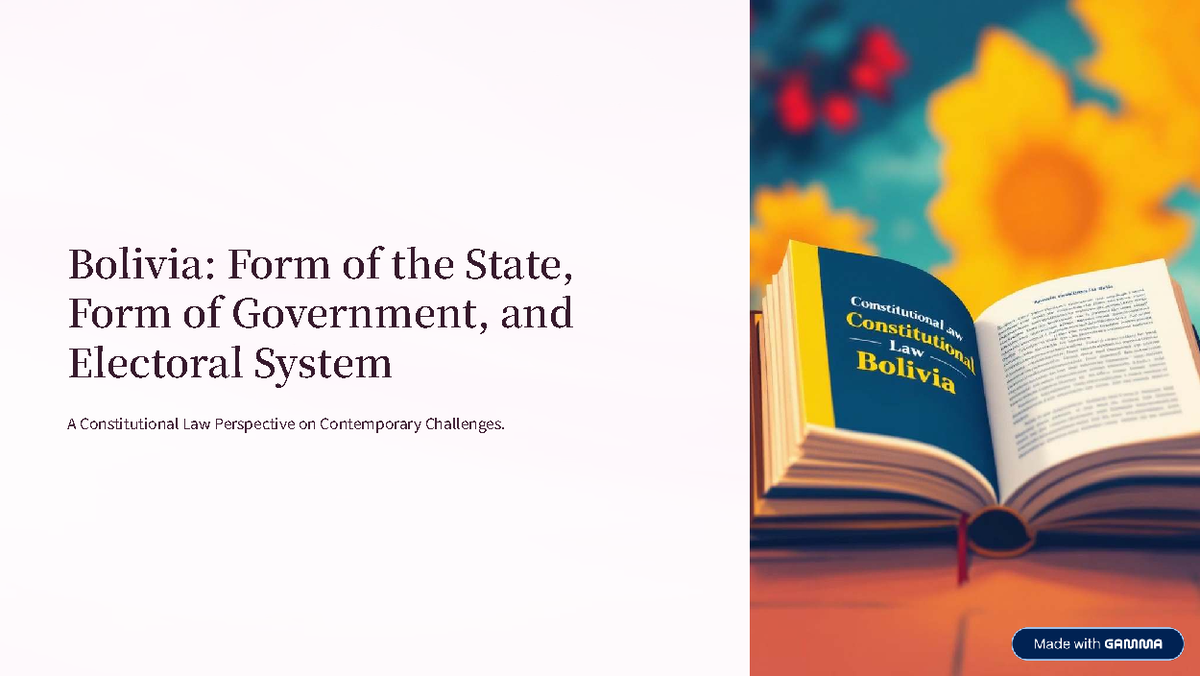 Bolivia: Constitutional Law Challenges in the Plurinational State ...