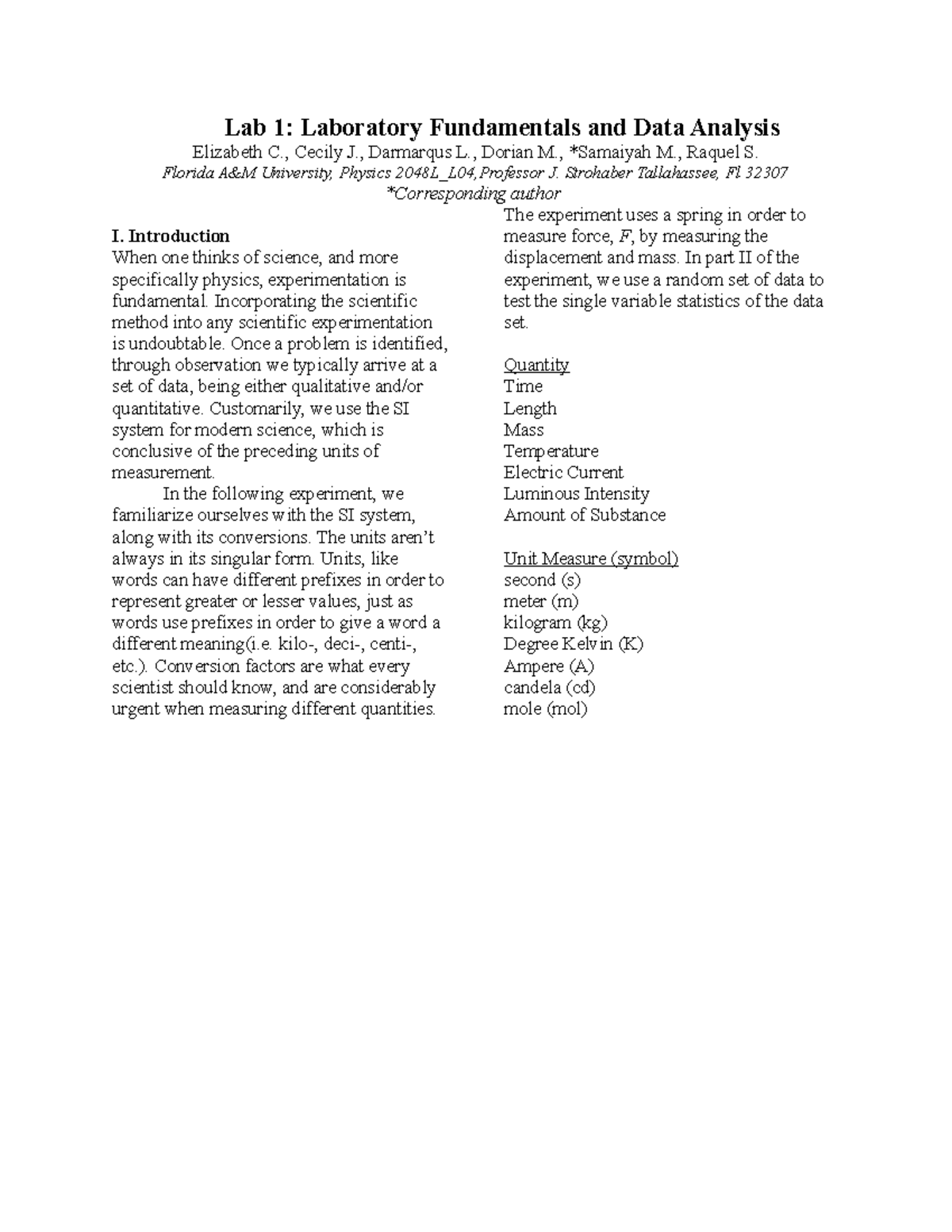 Lab 1: Laboratory Fundamentals and Data Analysis - Studocu