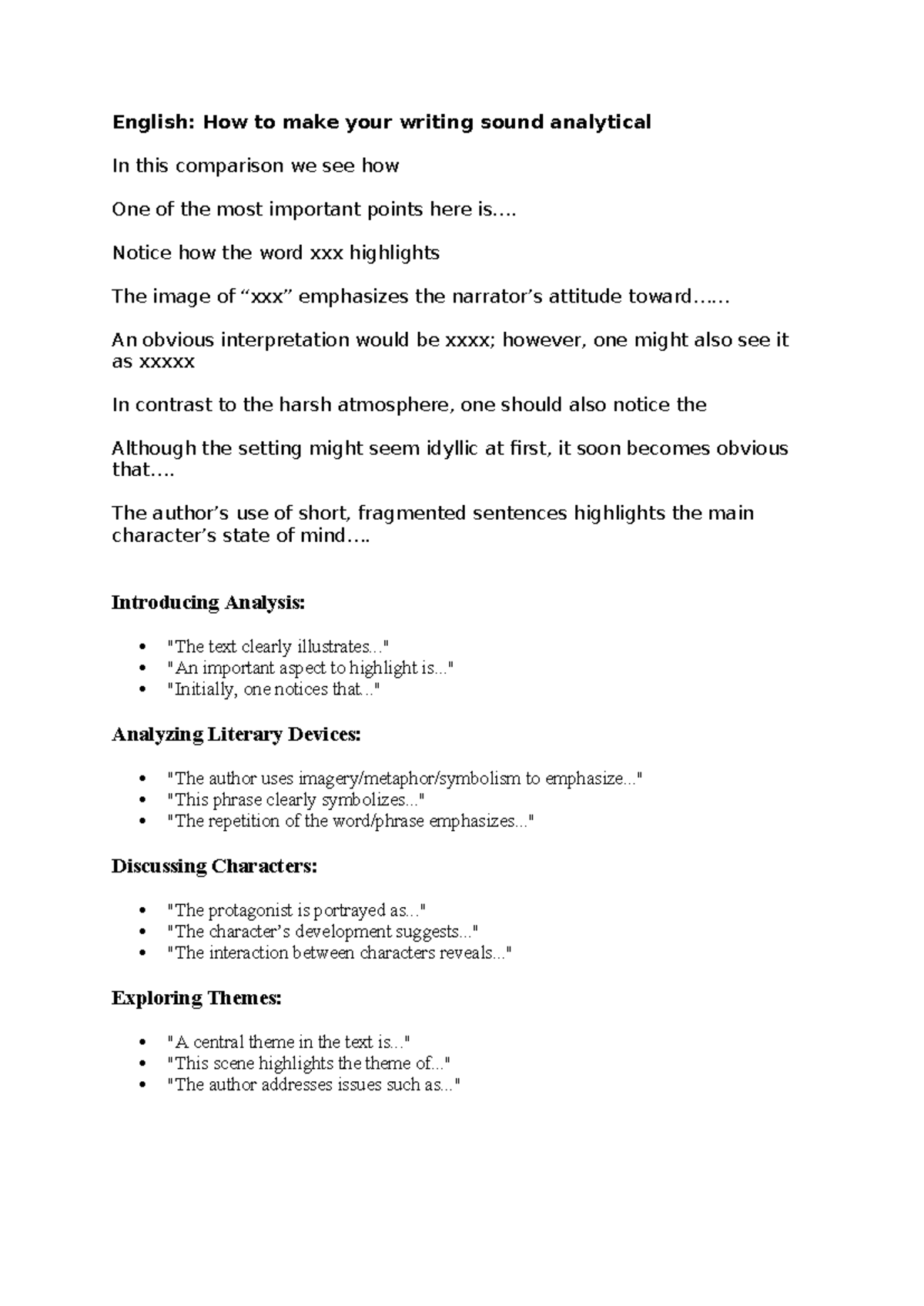 ENG 101: English Analytical Expressions and Writing Techniques - Studocu