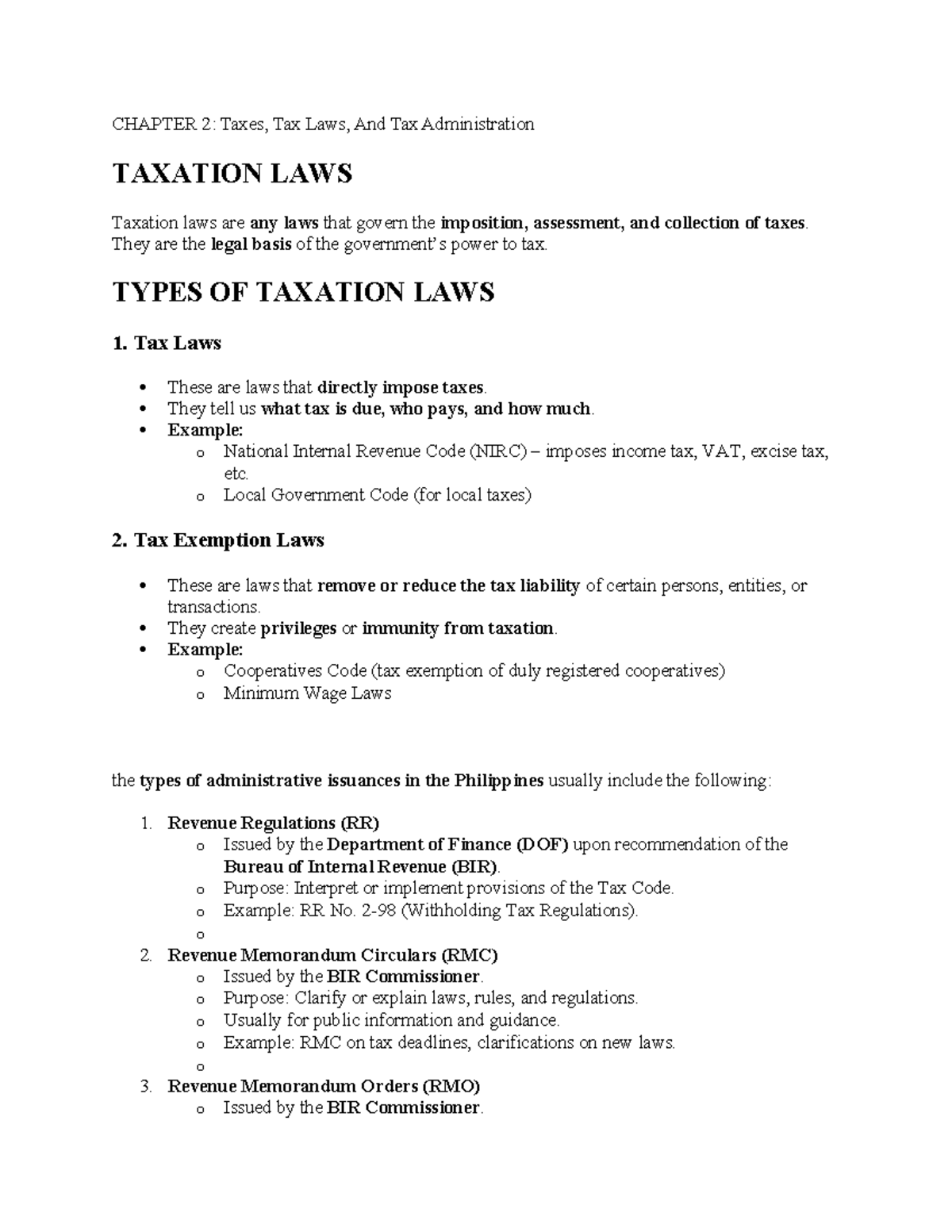 CHAPTER 2: Taxation Laws on Income Taxation (TAX 101) - Studocu
