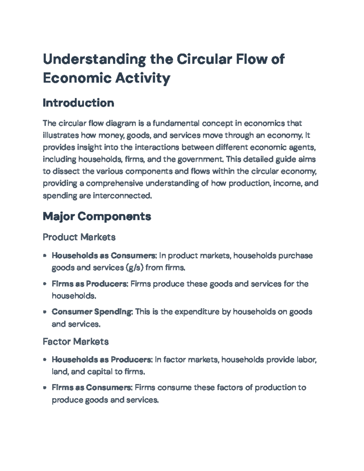 Understanding the Circular Flow of Economic Activity and GDP ...