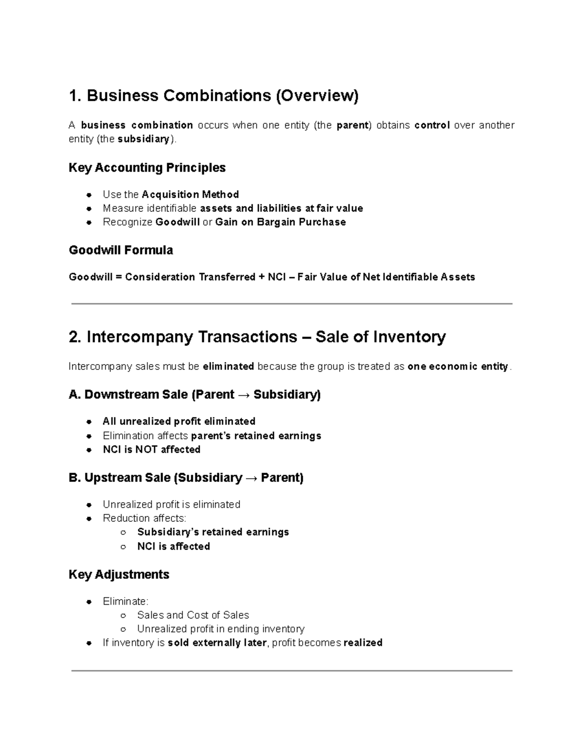 Business Combination Accounting (Overview) - Key Principles ...