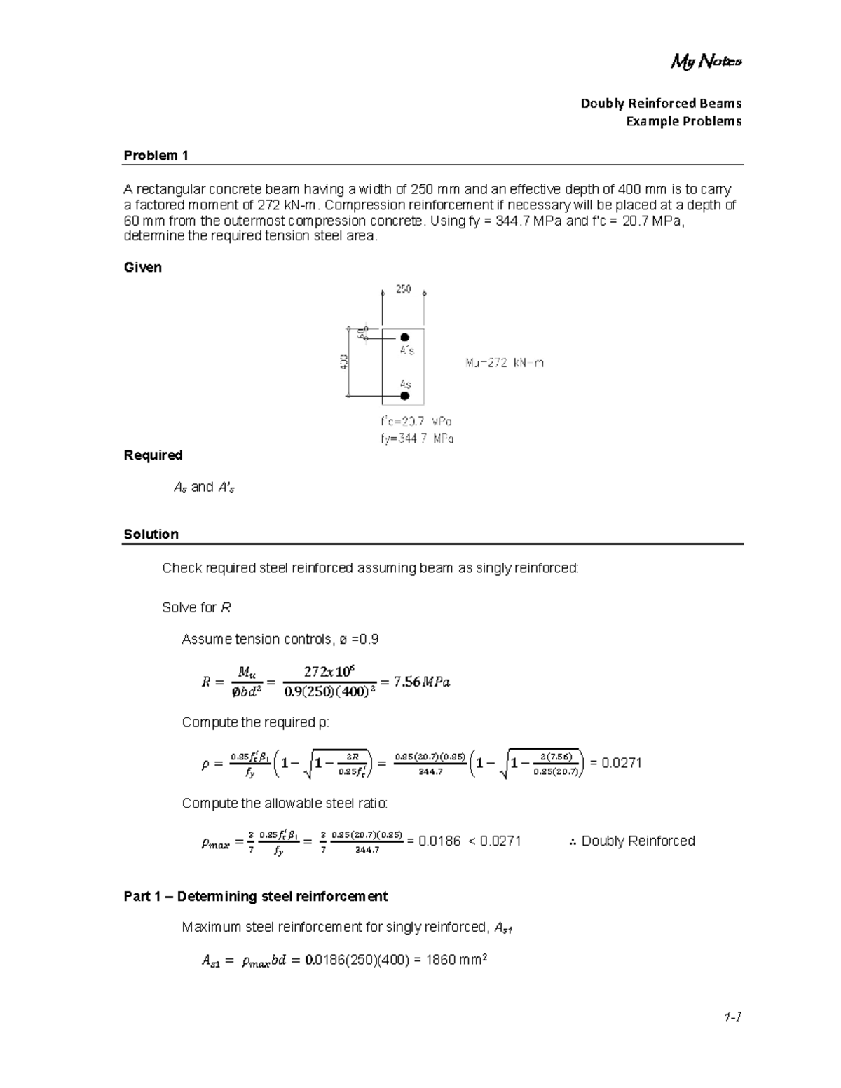 Doubly Reinforced Beams: Example Problems & Solutions for Structural ...