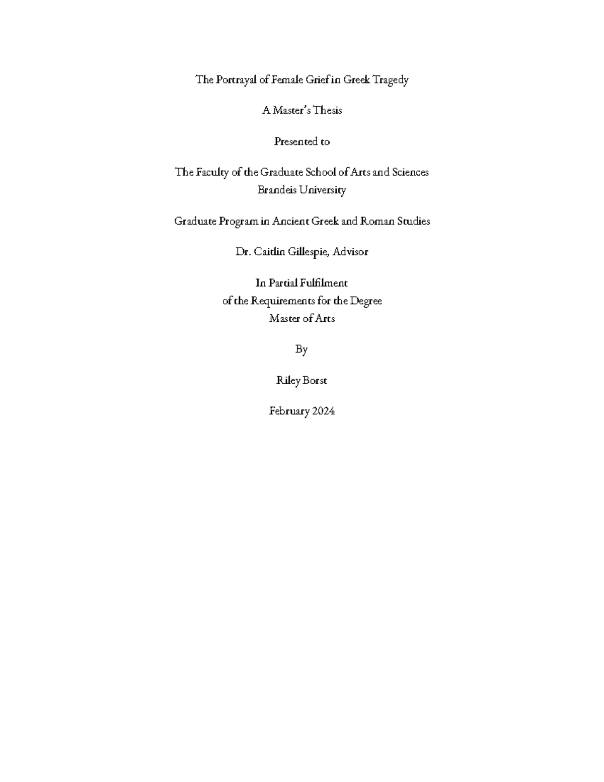Exploring Female Grief in Greek Tragedy: An Analysis of Medea ...