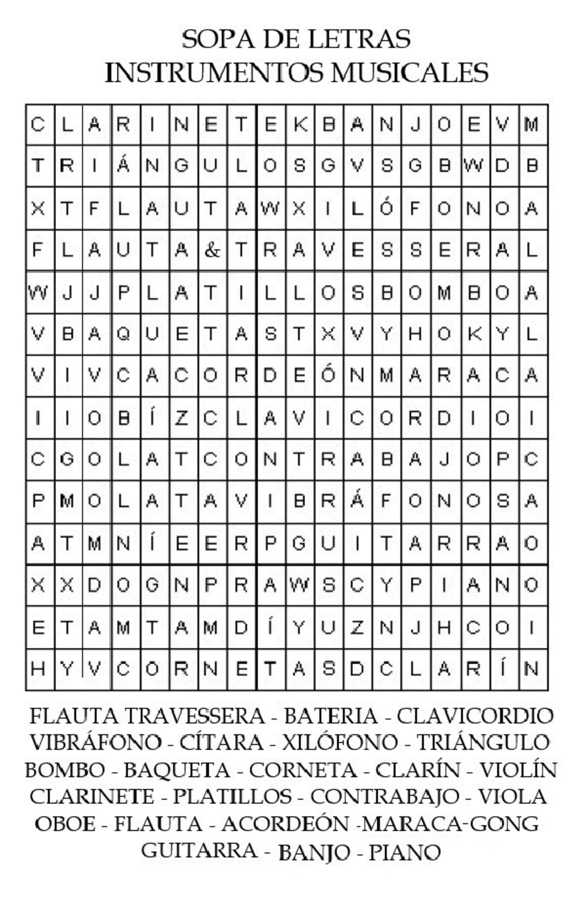 08 SOPA DE Letras - Instrumentos - Biología Avanzado - SOPA DE LETRAS ...