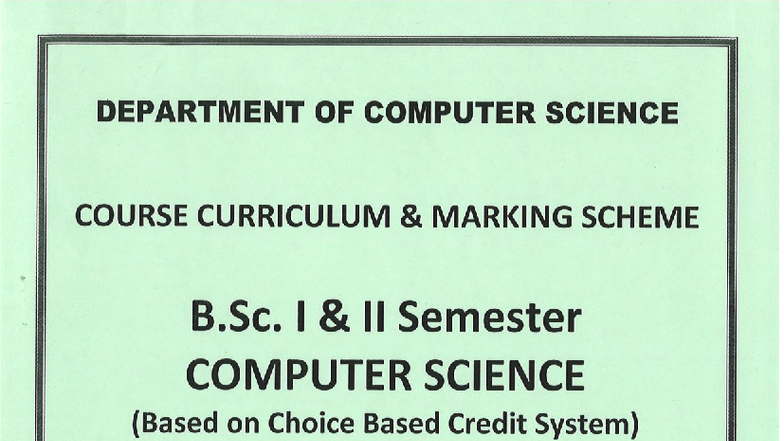 B.Sc. Computer Science I & II Semester Curriculum and Marking Scheme ...