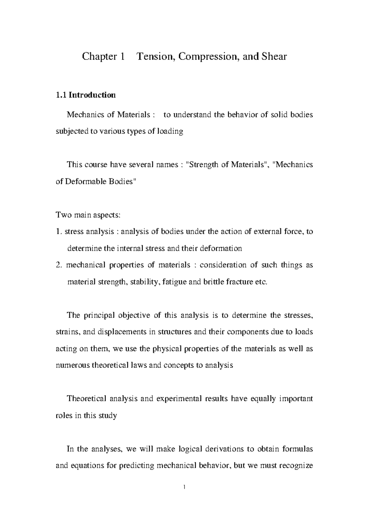 Mechanics of Deformable Bodies: Tension, Compression & Shear Analysis ...