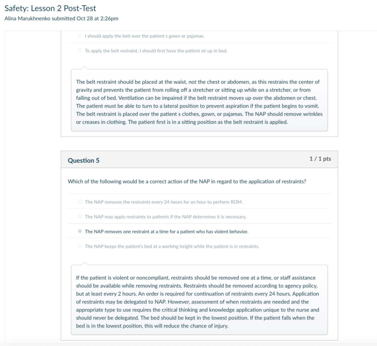 Safety: Lesson 2 - Application of Restraints in Patient Care - Studocu