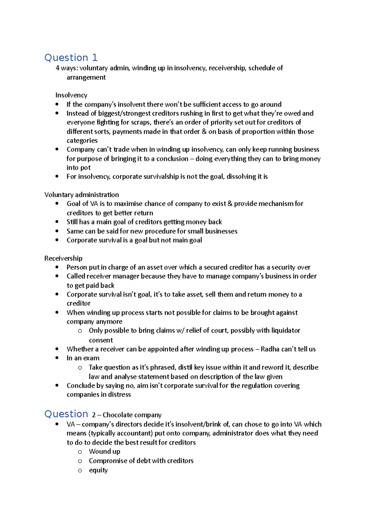 Tut 10 - Notes from tutorial 10. Notes inclusive of answers to the ...
