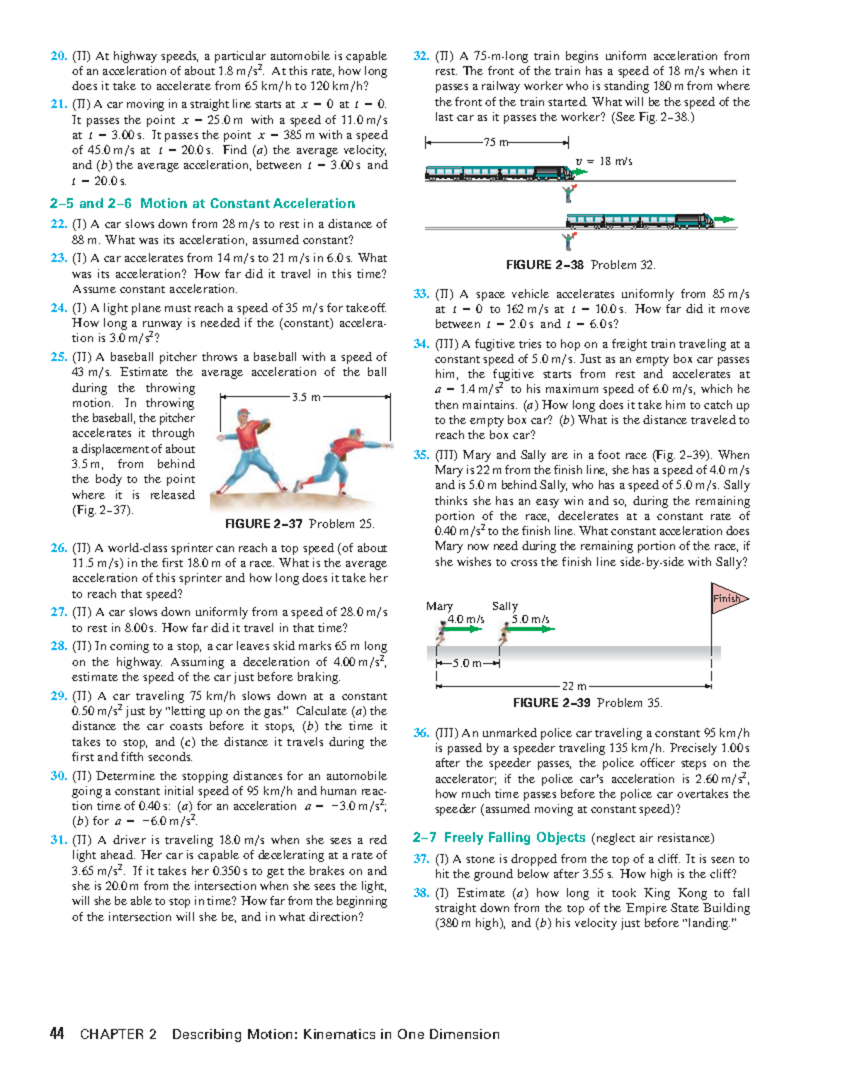 Physics II: Kinematics Problems and Solutions (Ch. 2) - Studocu