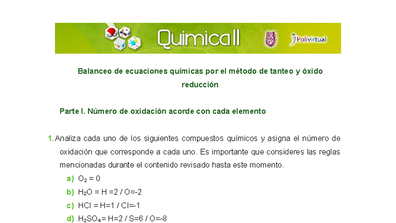 Balanceo de Ecuaciones Químicas: Método de Tanteo y Reducción - Química ...