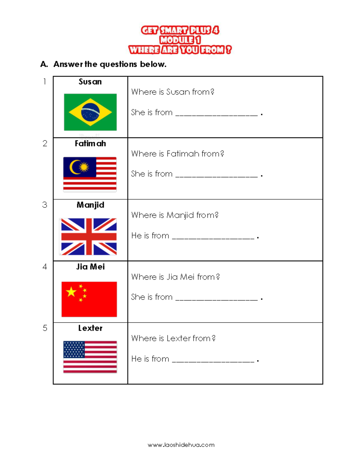 GET Smart PLUS 4 Module 1 Worksheet: Language Practice & Exercises ...