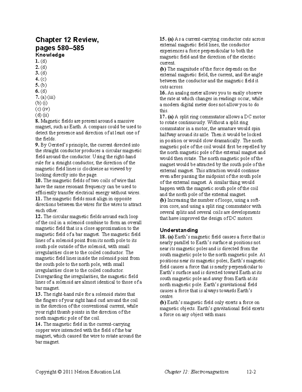 Phys11 SM 12R - In-Depth Review of Chapter 12: Magnetism Concepts - Studocu