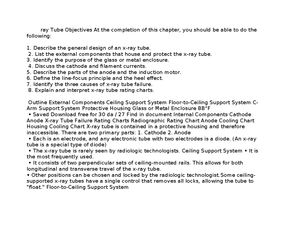 Chapter Overview of Tube Design and Components in Radiology (RAD 101 ...