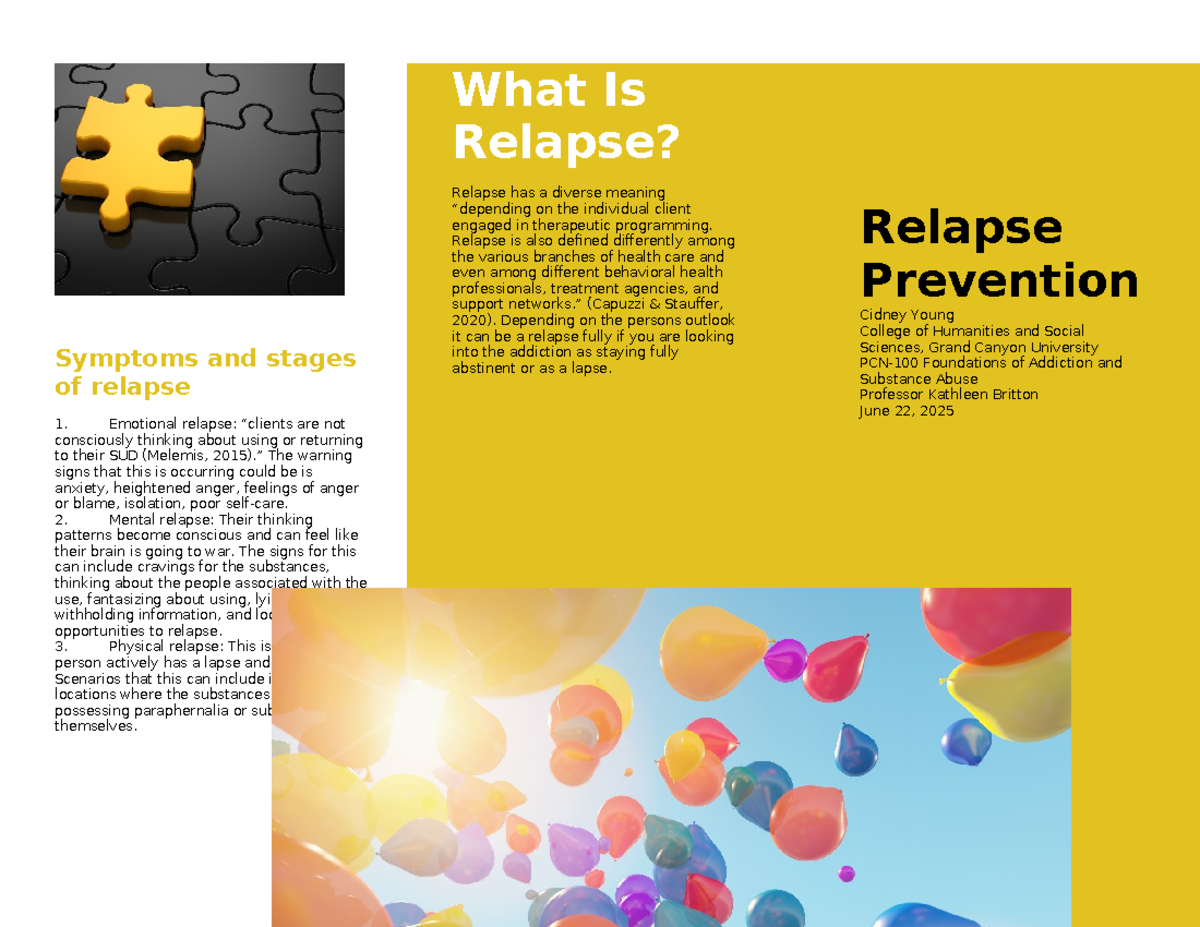 Relapse Prevention: Understanding Symptoms & Stages of Relapse - Studocu