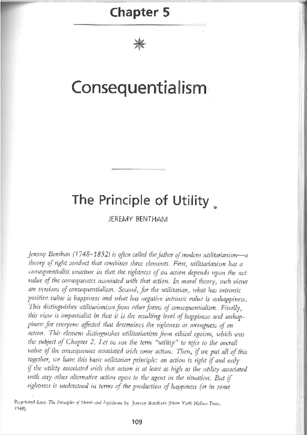 Chapter 5: Jeremy Bentham's Principle of Utility Explained - Studocu
