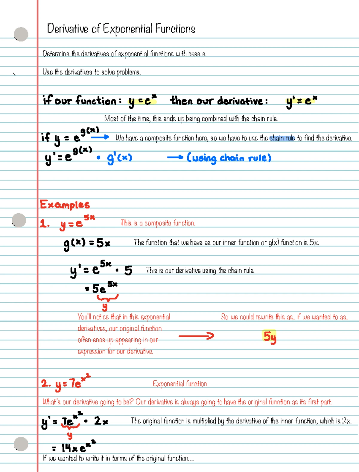 17-18 C Lesson: Derivatives of Exponential Functions - Studocu