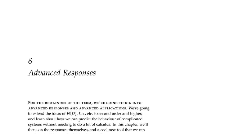 ENGG 2400 F2025 Lecture Notes: Advanced Responses & Laplace Transform ...