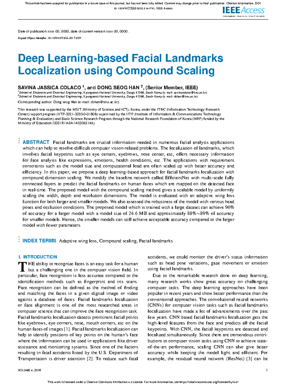 Deep Learning-Based Facial Landmarks Localization (EE 2023) - Studocu