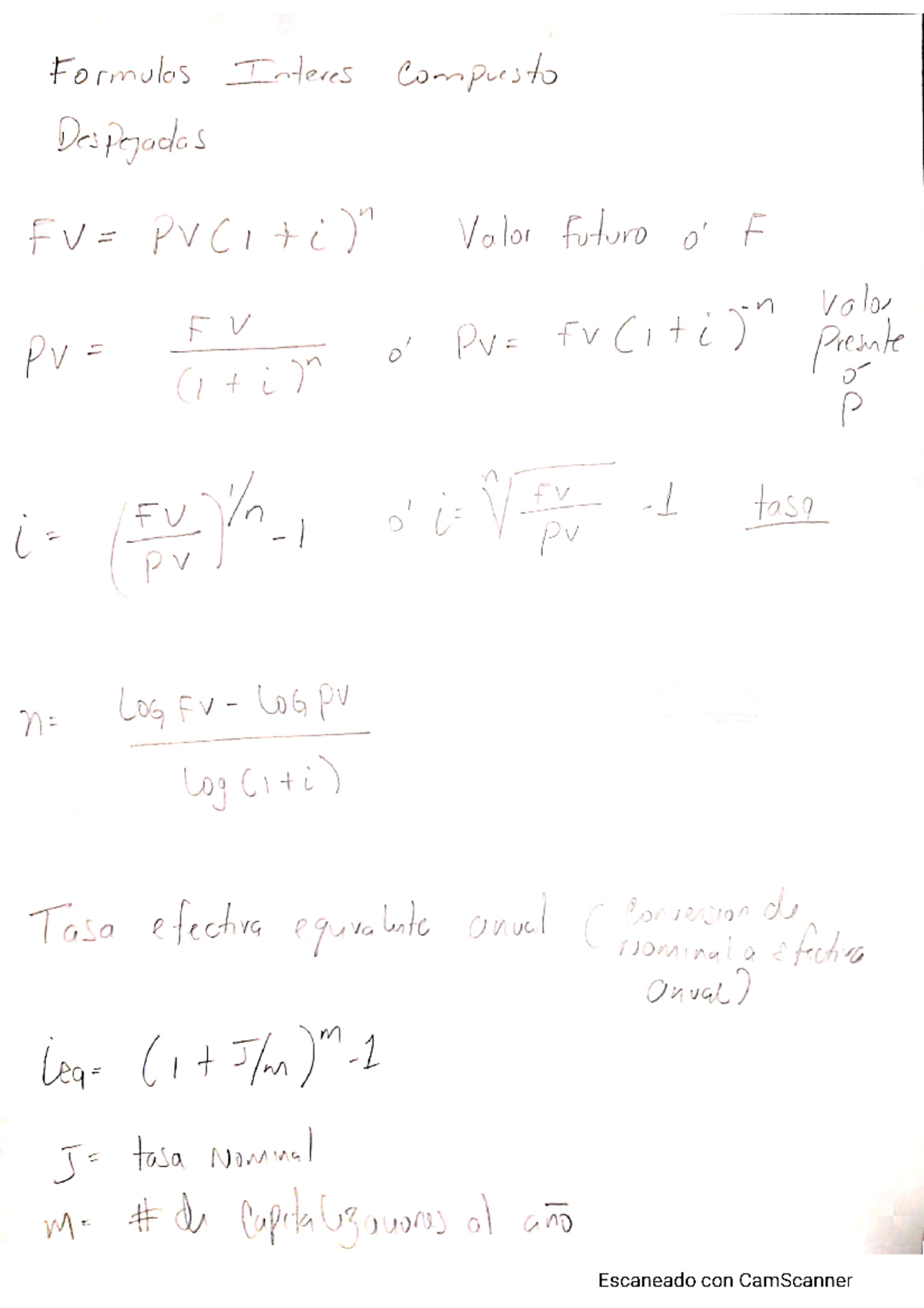 Formulas interés compuesto capitalización nominal y efectiva ...