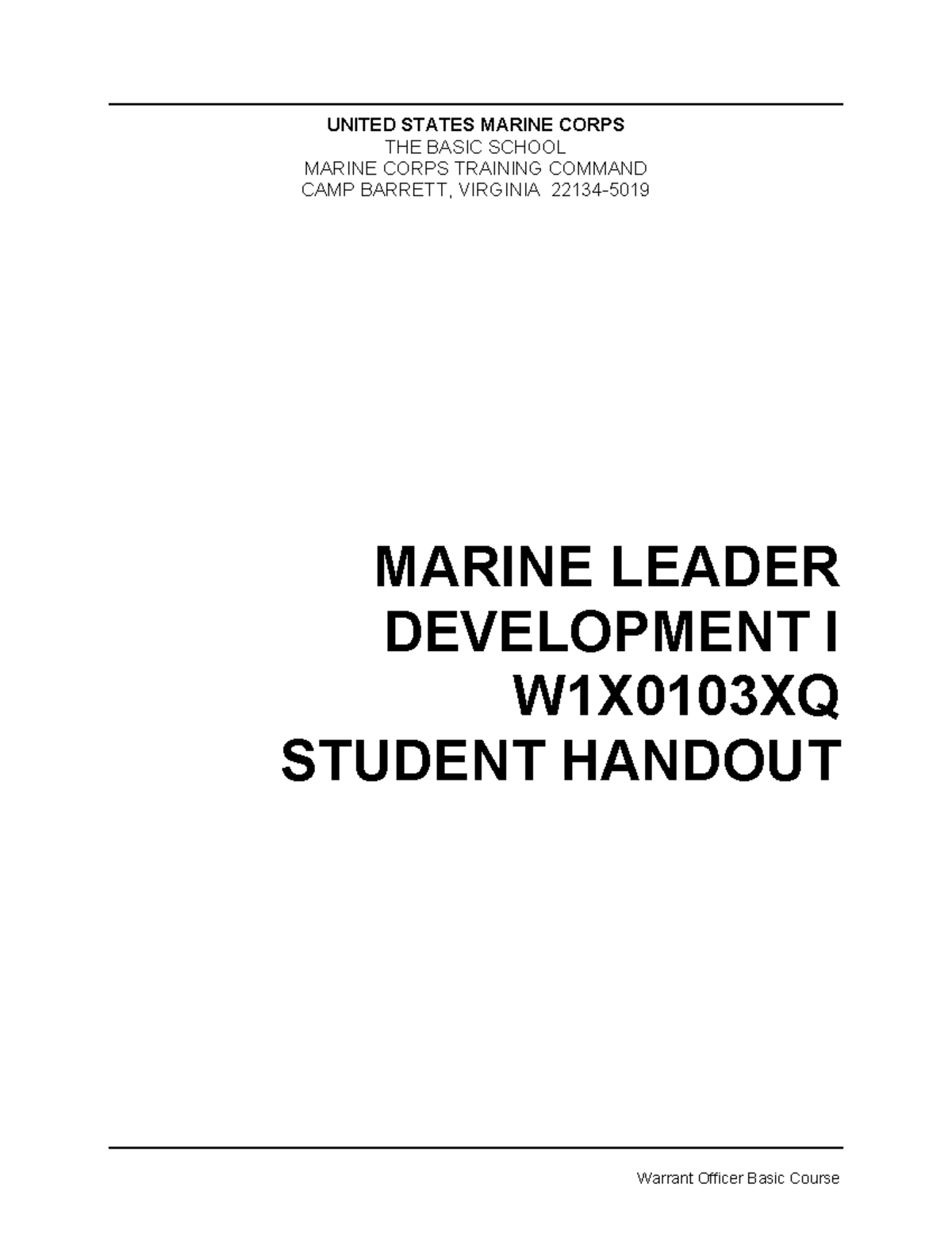 Marine Leader Development I: Six Areas for Mentoring and Growth - Studocu