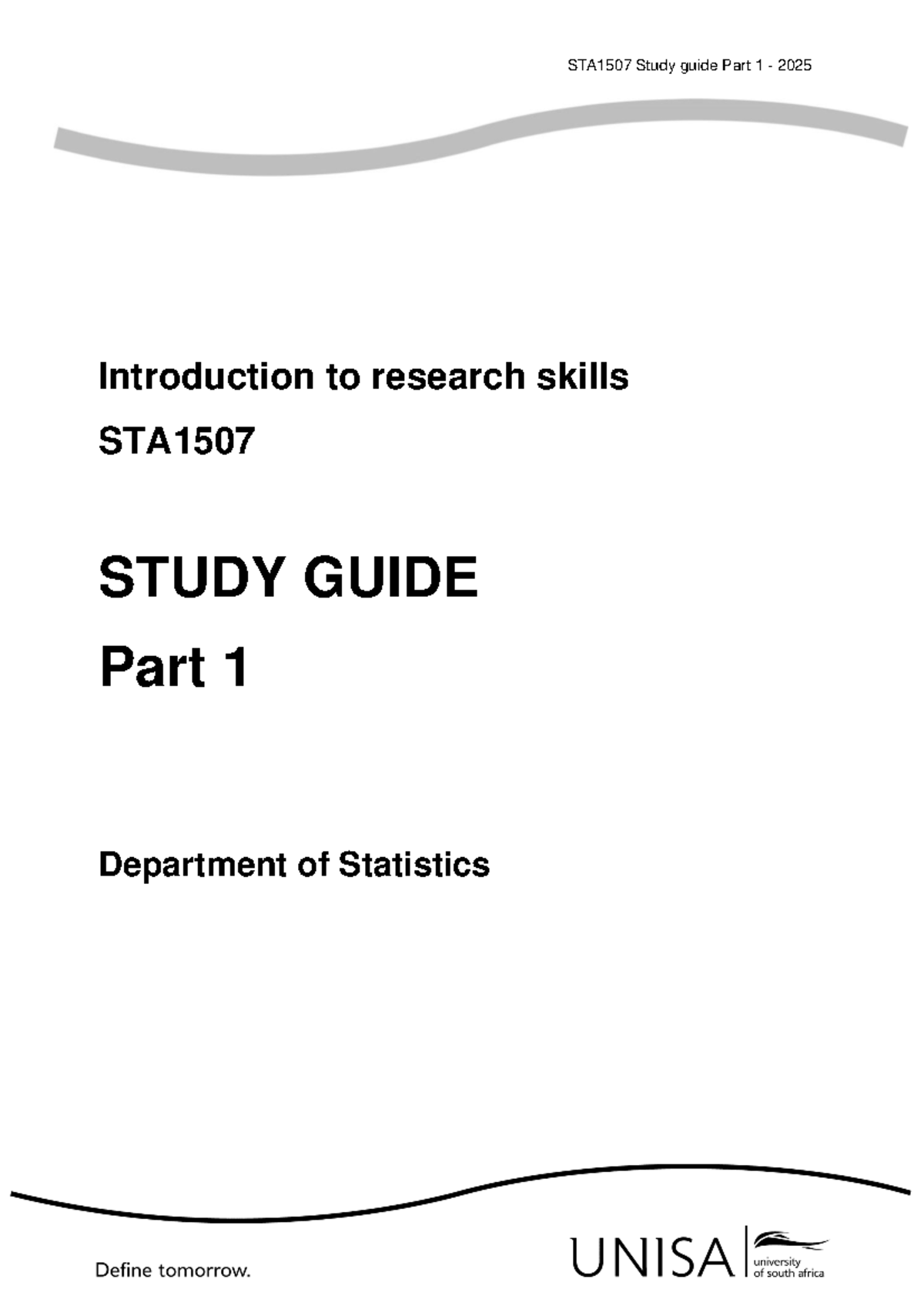 STA1507 Study Guide 2025: Introduction to Research Skills - Part 1 ...