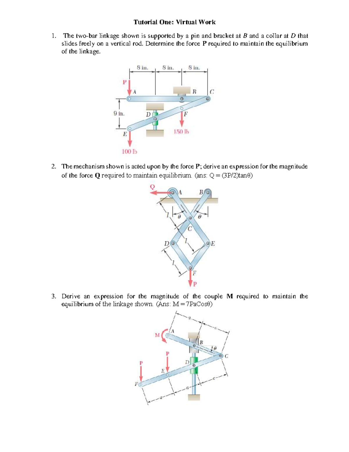 Engineering Mechanics Tutorial: Virtual Work & Kinetics of Particles ...