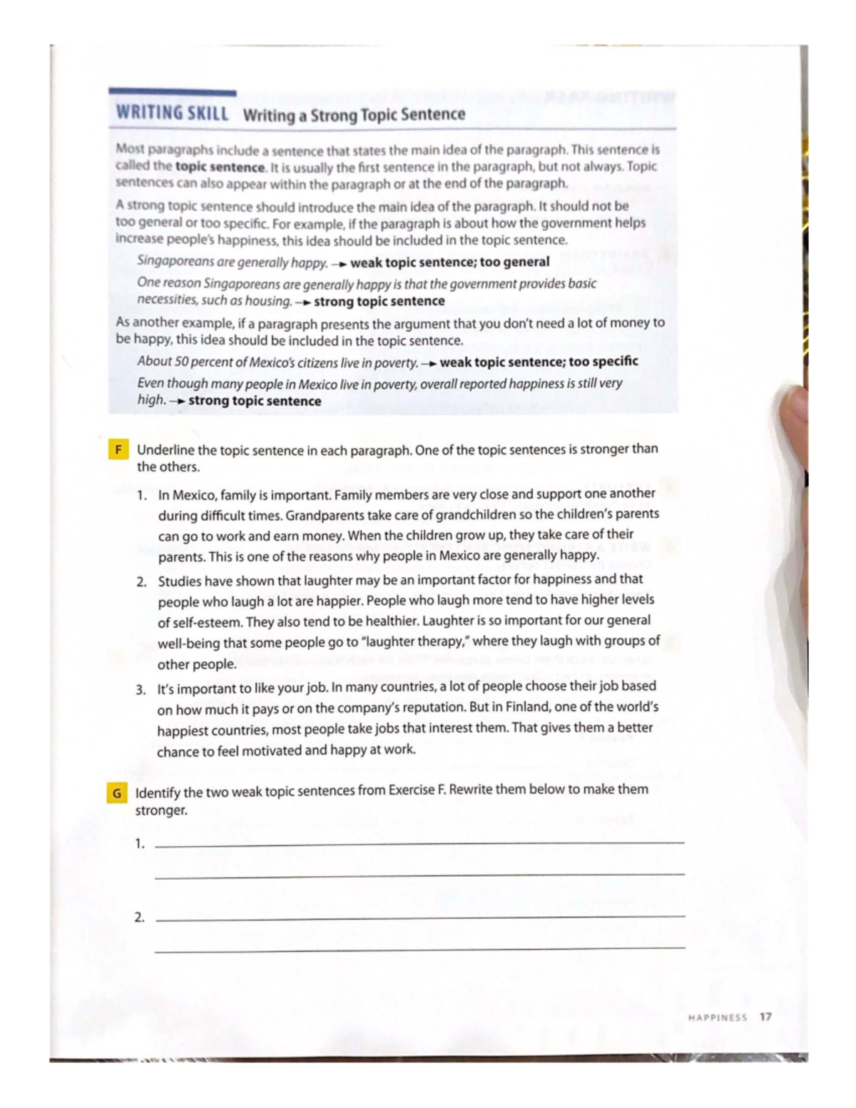 Writing Skill: Crafting Effective Topic Sentences for Clarity - Studocu