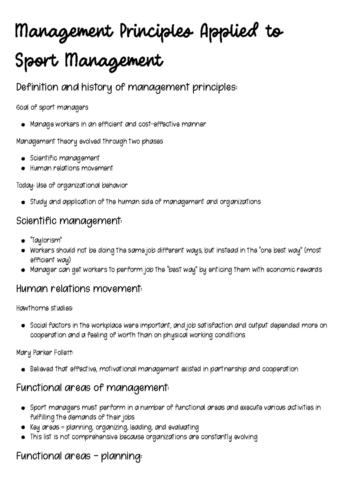 Management Principles Applied to Sport Management - Management ...