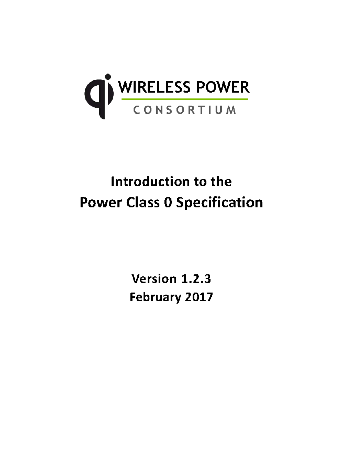 Introduction to Power Class 0 Specification (Qi PC0) v1.2.3 - Studocu