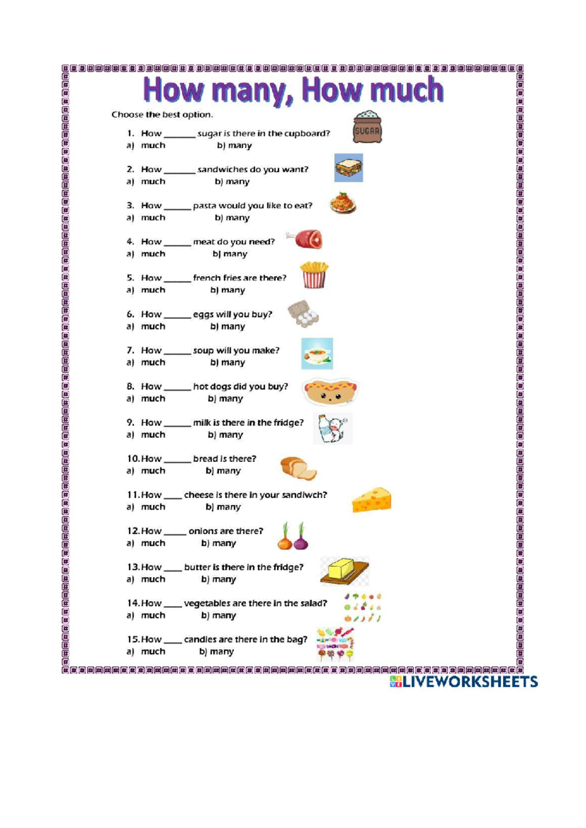 CBLIVEWORKSHEETS: How Many vs. How Much - Worksheet 7293799 - Studocu