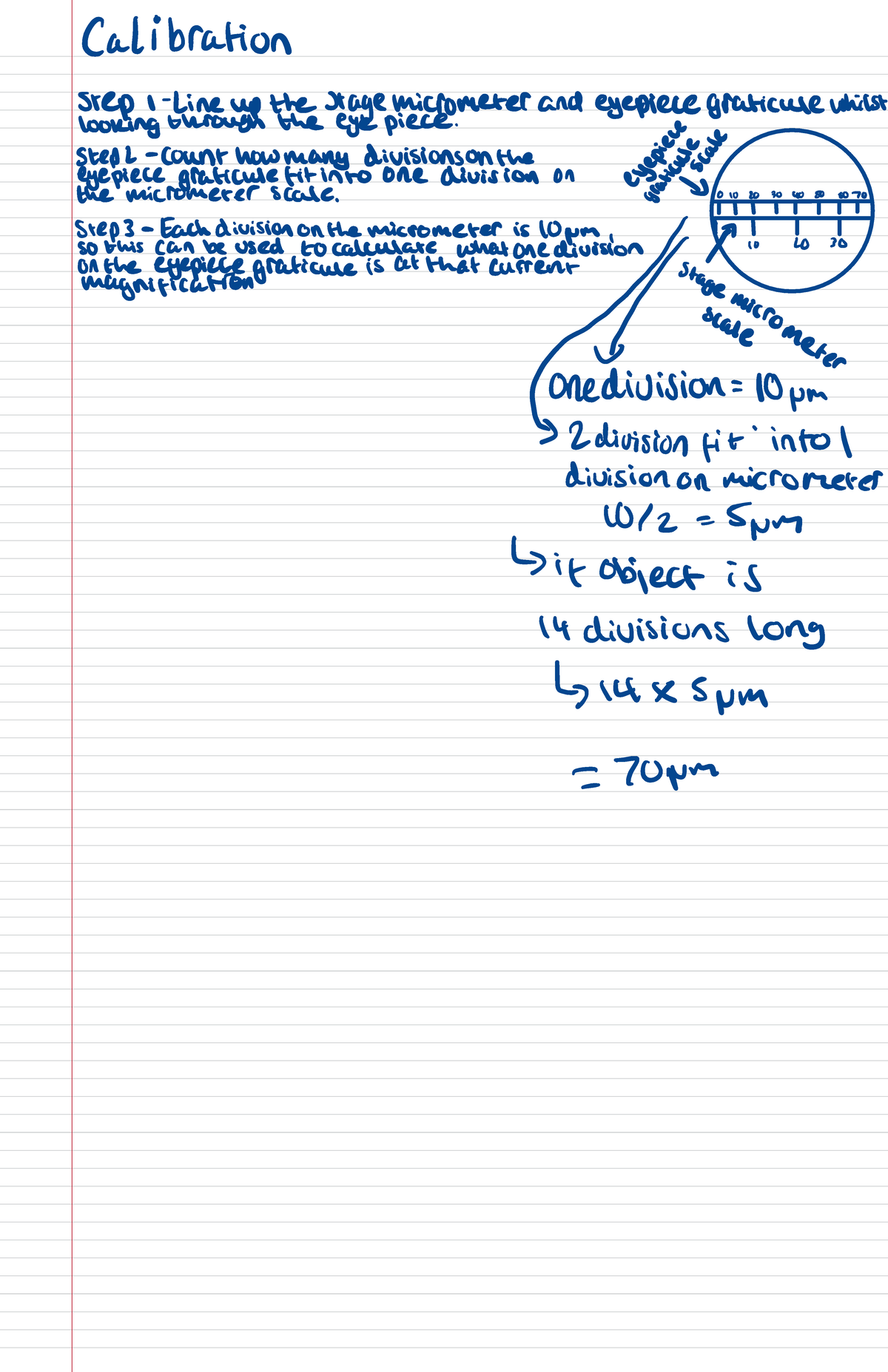 Biology Lab: Calibration of Micrometer and Eyepiece Graticule - Studocu