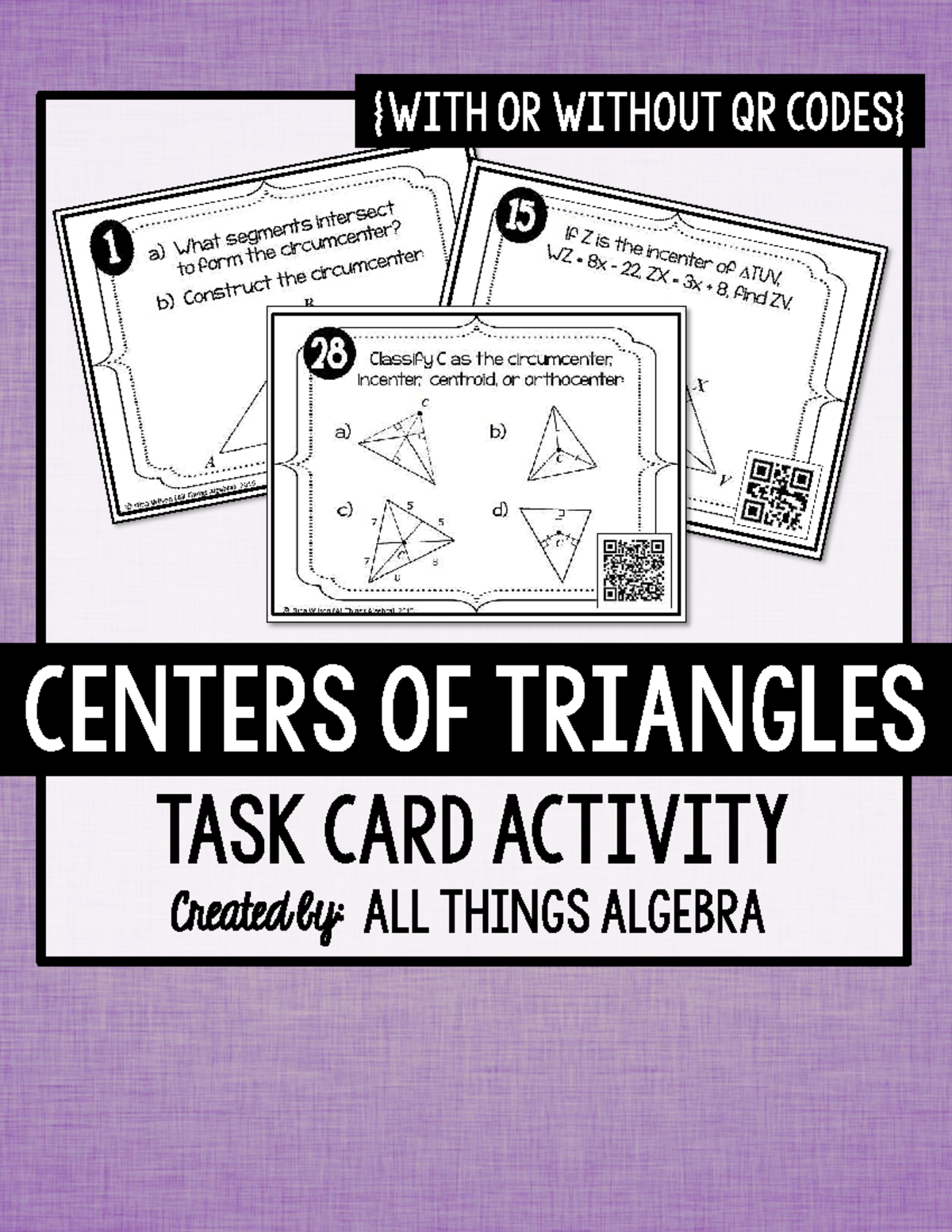 Task Card Activity: Centers of Triangles {QR Codes Included} - Studocu