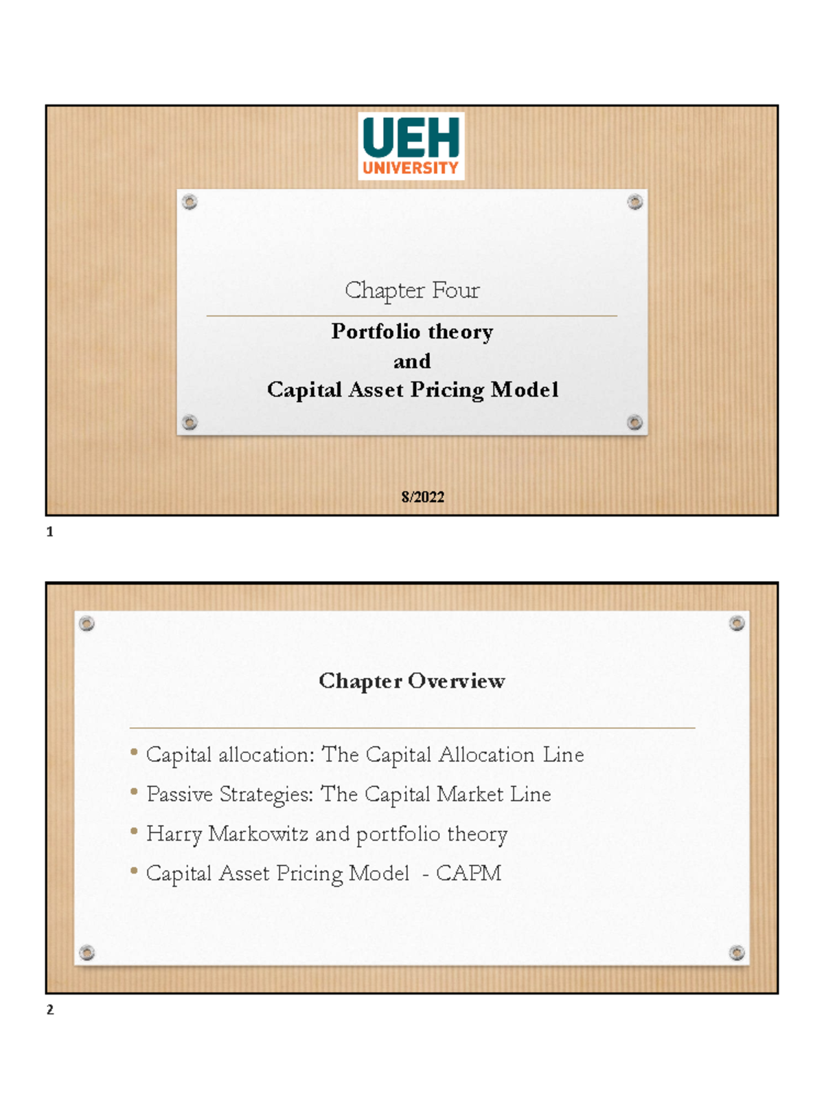 Chapter 4 - Portfolio Theory and Capital Asset Pricing Model (CAPM ...