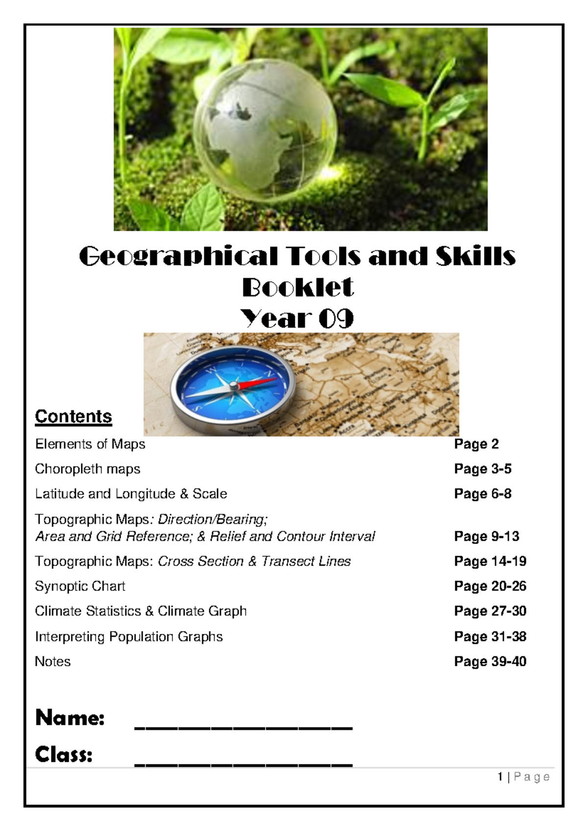 Year 9 Geography Skills Booklet: Maps, Climate & Topographic Skills ...
