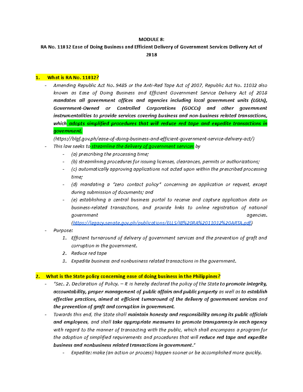 RA 11032: Ease of Doing Business & Efficient Gov't Service Delivery Act ...