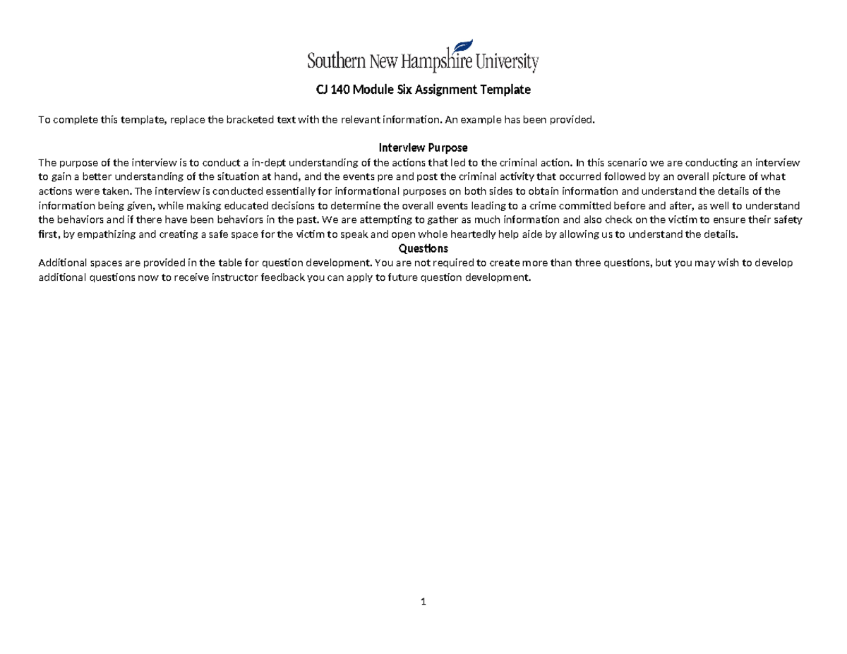 CJ 140 Module Six Assignment - Michelle Ledesma - CJ 140 Module Six ...