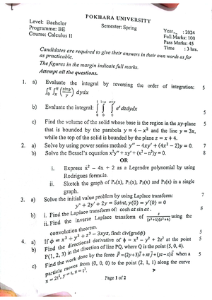 [Solved] Calculus II - Calculus II (2023/2024) - Studocu