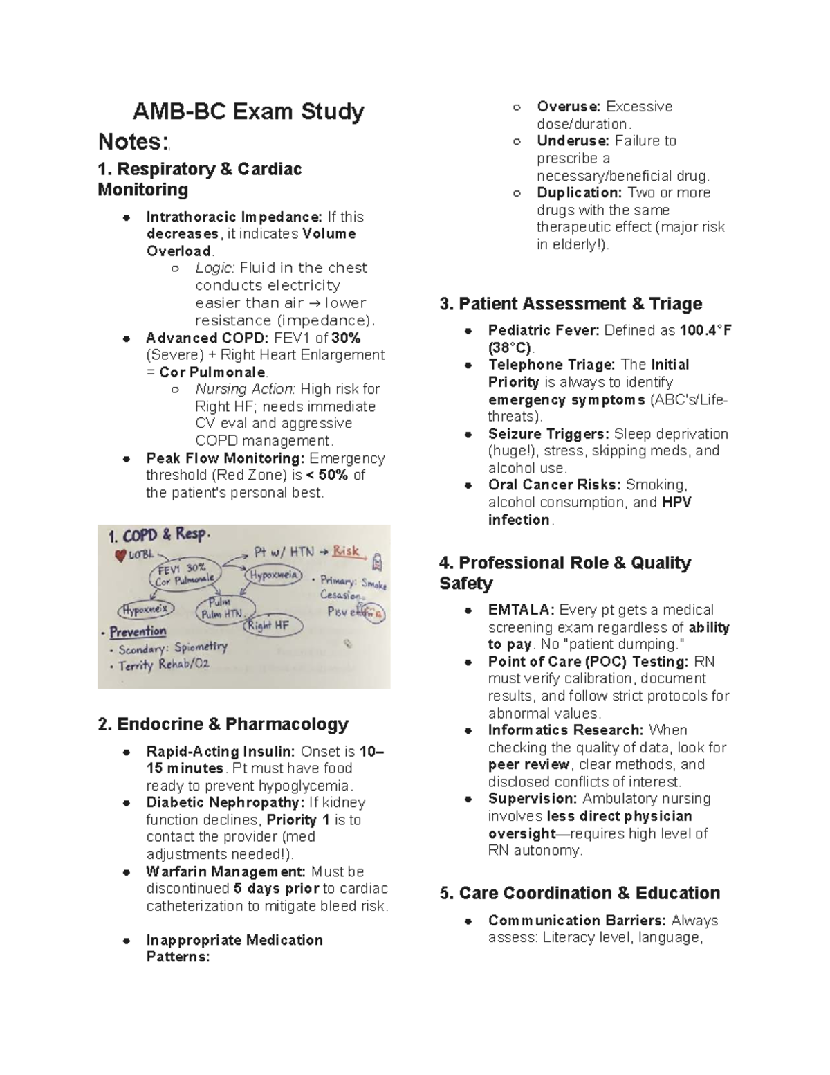 AMB-BC Study Guide: Clinical Notes for Board Certification Exam - Studocu