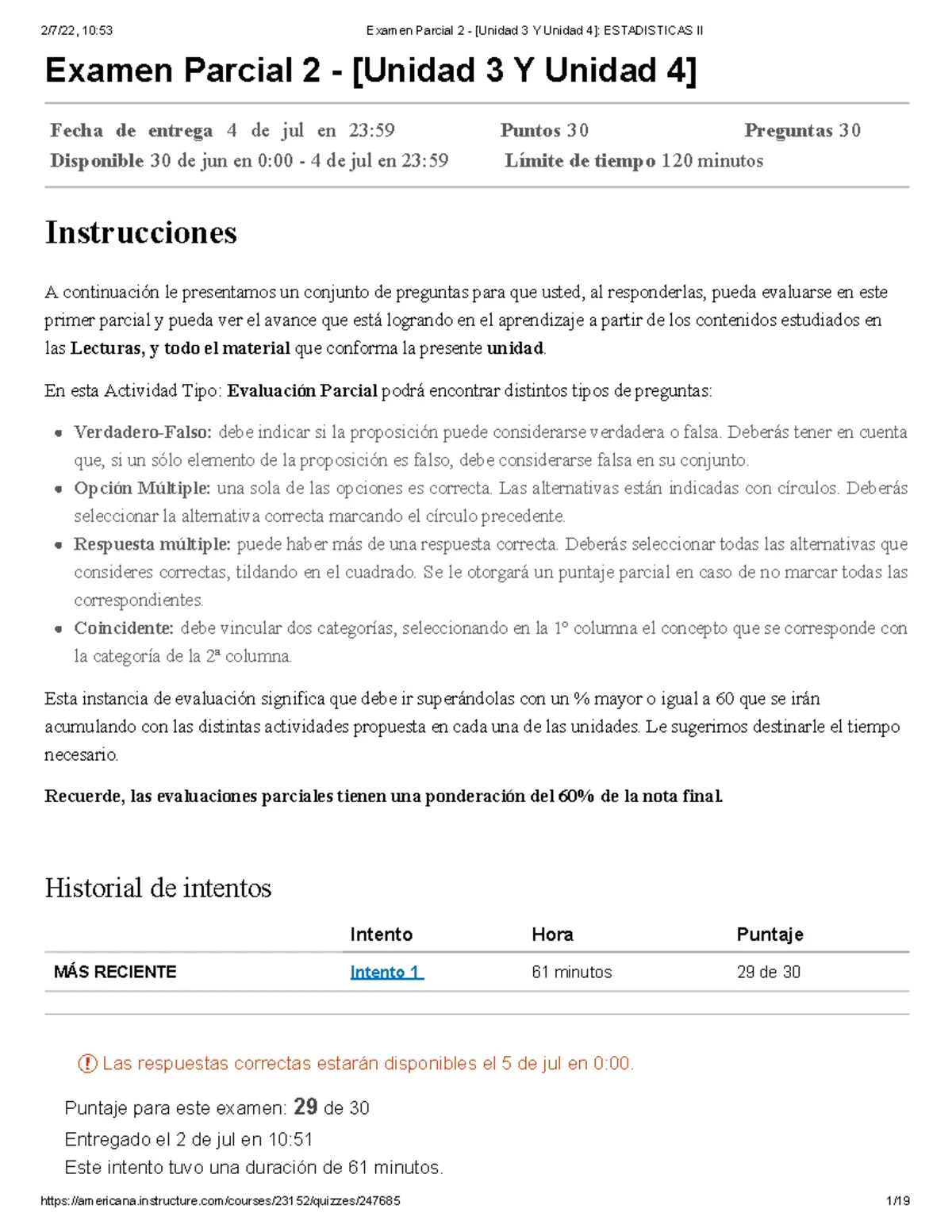 Examen Parcial 2 -Unidad 3 Y Unidad 4- Estadisticas II - Examen Parcial 2 - [Unidad 3 Y Unidad 4 ...