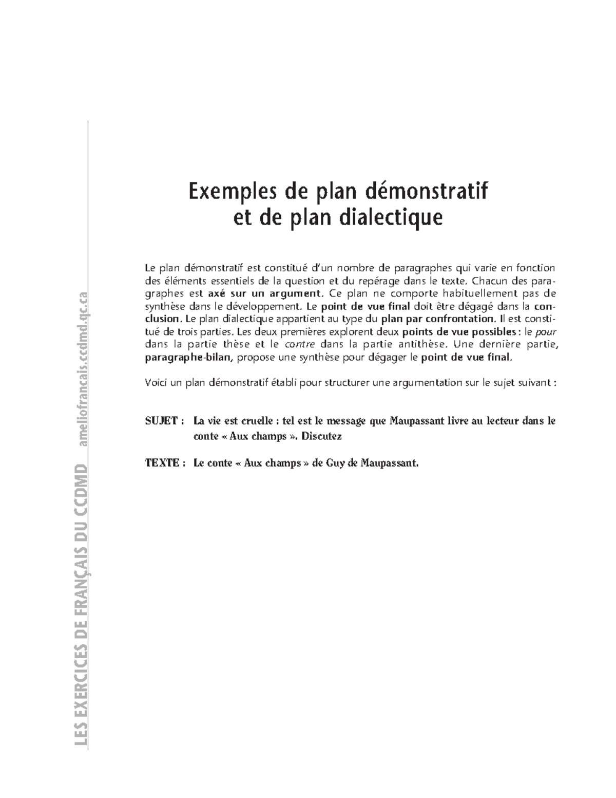 Exemples de Plans Démonstratif et Dialectique - Préparation à Epreuve ...