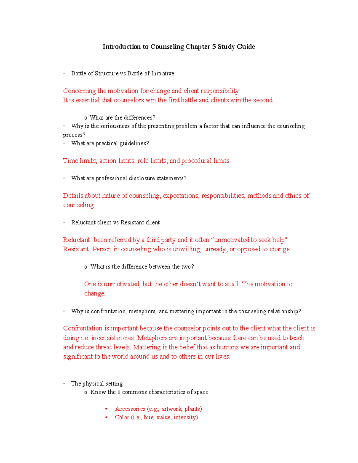 Introduction to Counseling Theories & Techniques Study Guide (Chapters ...