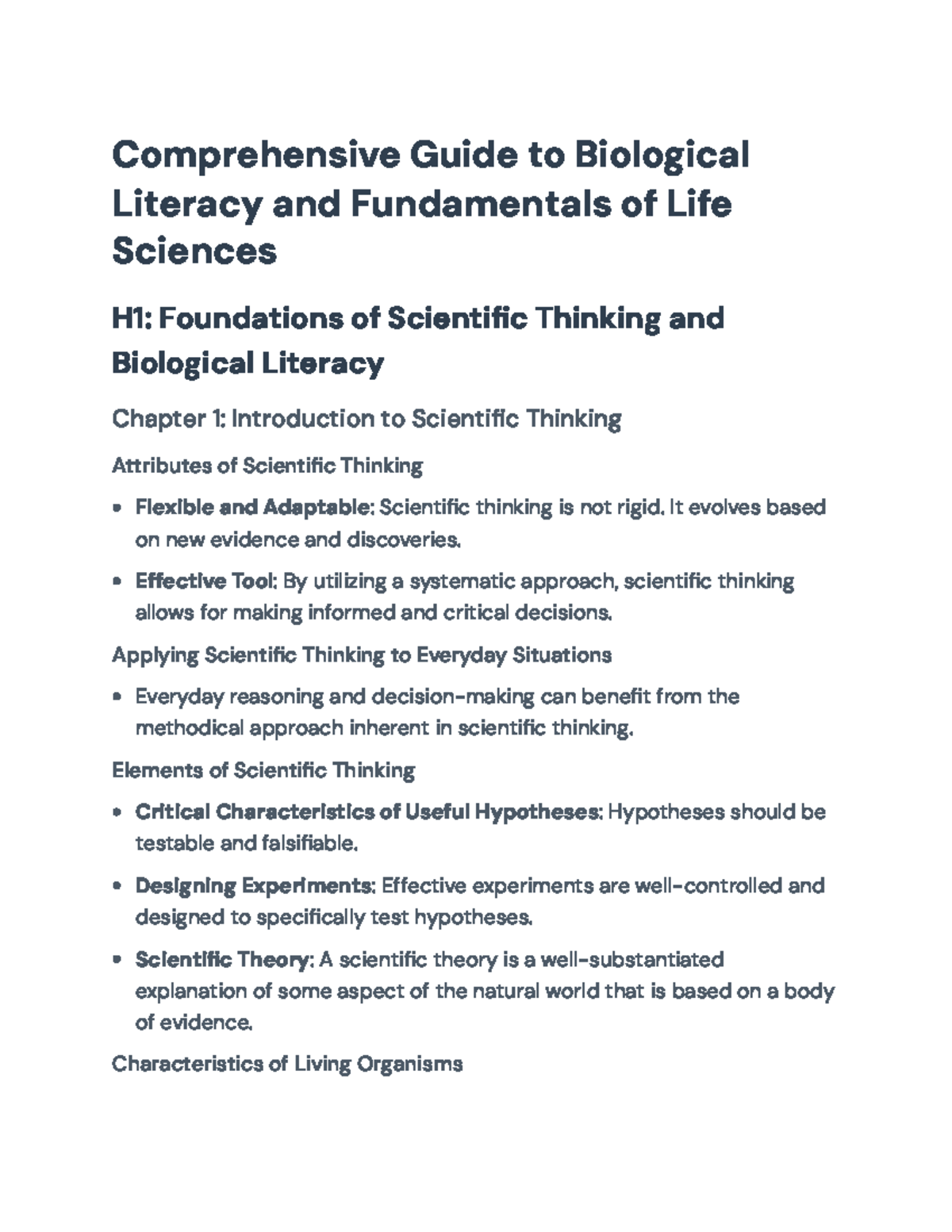 Foundations of Scientific Thinking & Biological Literacy (BIO 101 ...