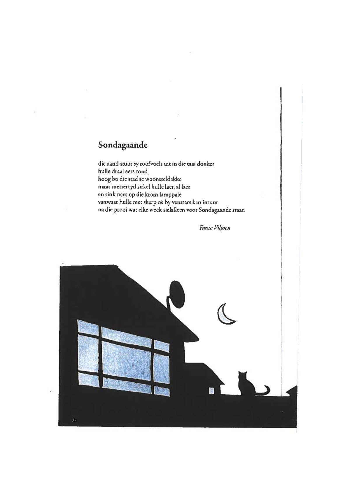 Afrikaans Poem Analysis: Sondagaande by Fanie Viljoen - Studocu